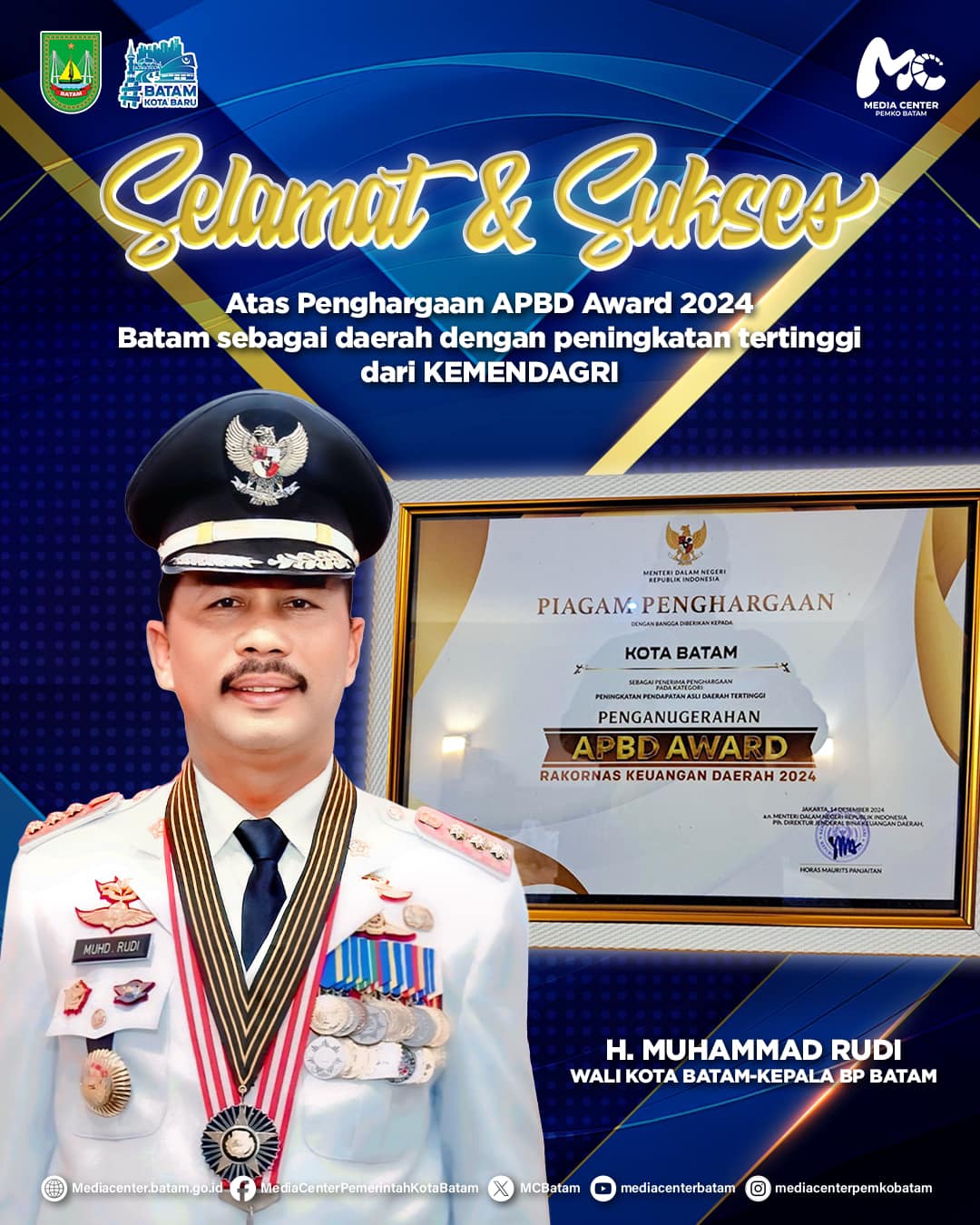 Pemerintah Kota Batam meraih Penghargaan APBD Award 2024 sebagai daerah dengan peningkatan ...
